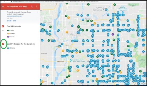 Map of Free AZ Wi-Fi Spots - Connect Arizona